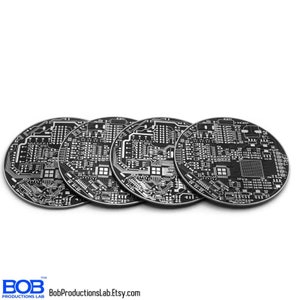 Premium Genuine Circuit Board Coasters With Box | Gamer Desk Steampunk ...