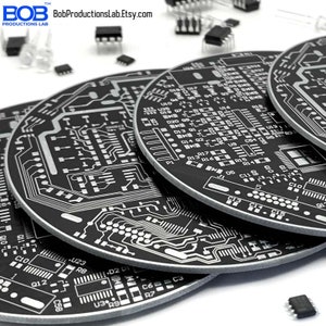 Premium Genuine Circuit Board Coasters With Box | Gamer Desk Steampunk ...