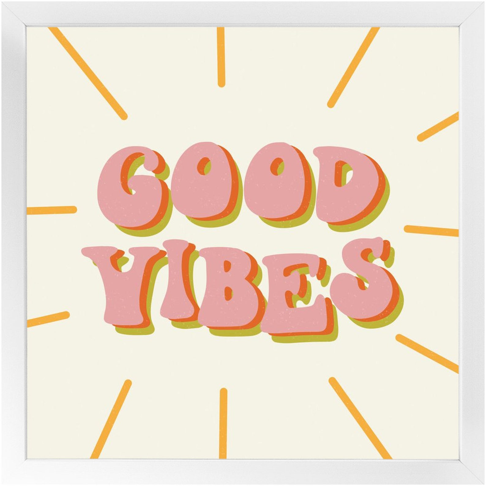 Vintage Good Vibes 70s Retro Wall Art - Etsy