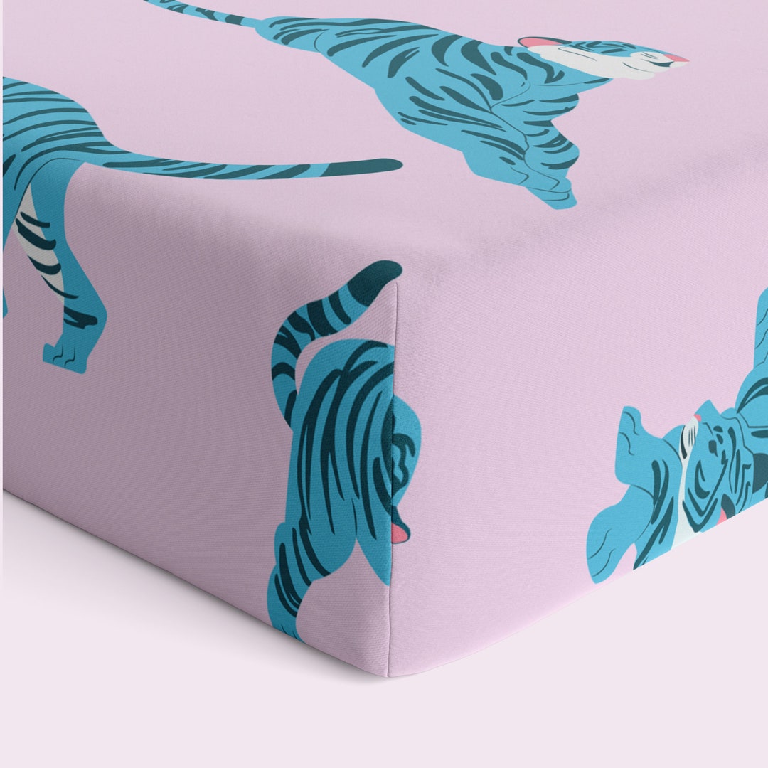 Girly Tropical Jungle Pink Tiger Crib Sheet for Baby Girl Nursery - Etsy