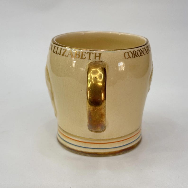 Crown Devon 1937 Coronation Mug King George VI Relief Portrait Vintage ...