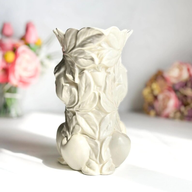 Beswick Vintage Ceramic Vase 1298 Cream Apple Motif - Etsy