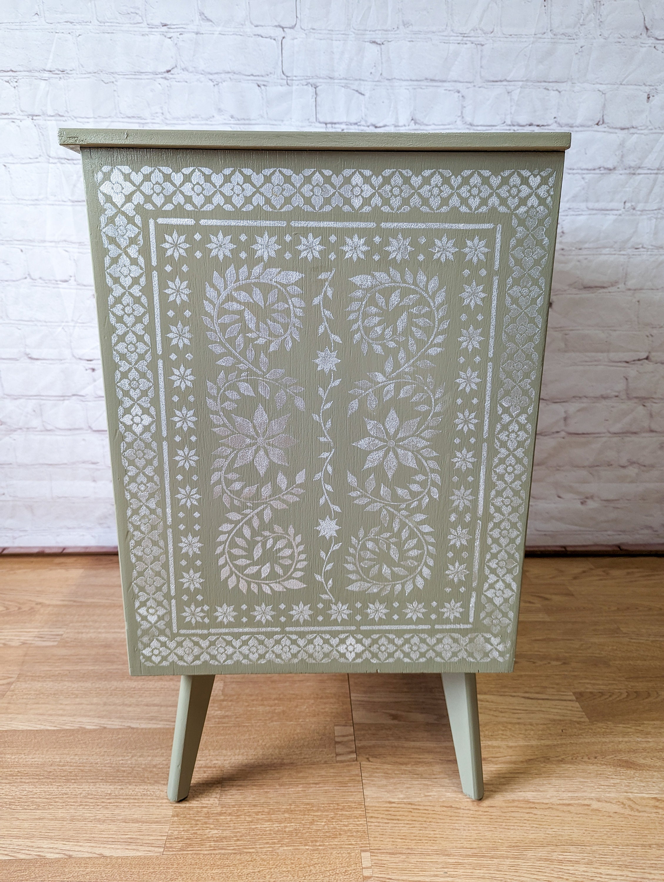 Faux Bone Inlay Stencil Hand-painted Vintage Chest of Drawers - Etsy
