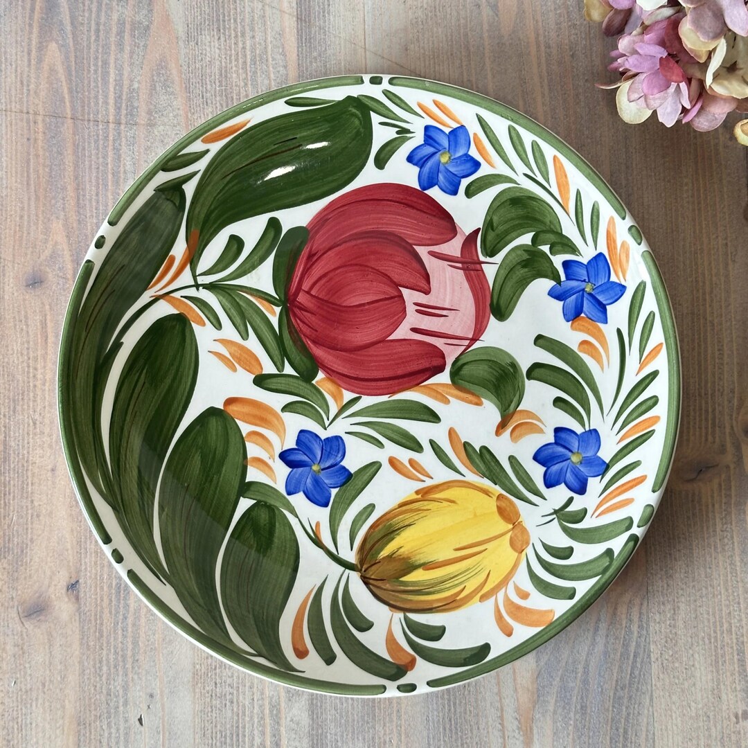 Vintage Wade Capri Plate, Hand Painted Tulip, Mid-century Ceramic ...