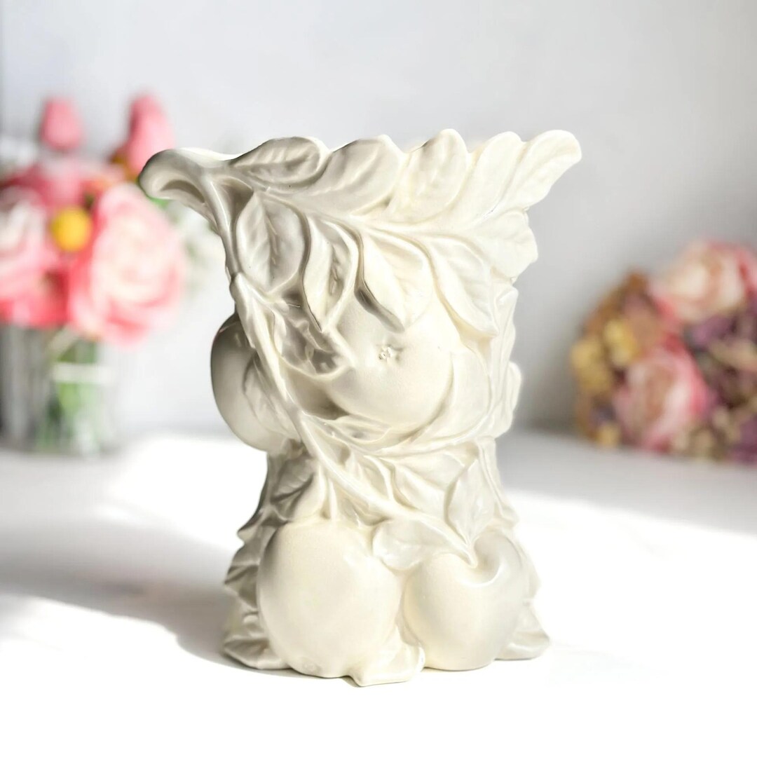 Beswick Vintage Ceramic Vase 1298 Cream Apple Motif - Etsy