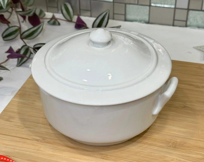 Vintage Apilco French Porcelain Casserole Dish, 2.8L Lidded Soup Tureen ...