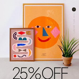 Wall Poster With Illustration of a Rising Sun, High Quality Giclée ...