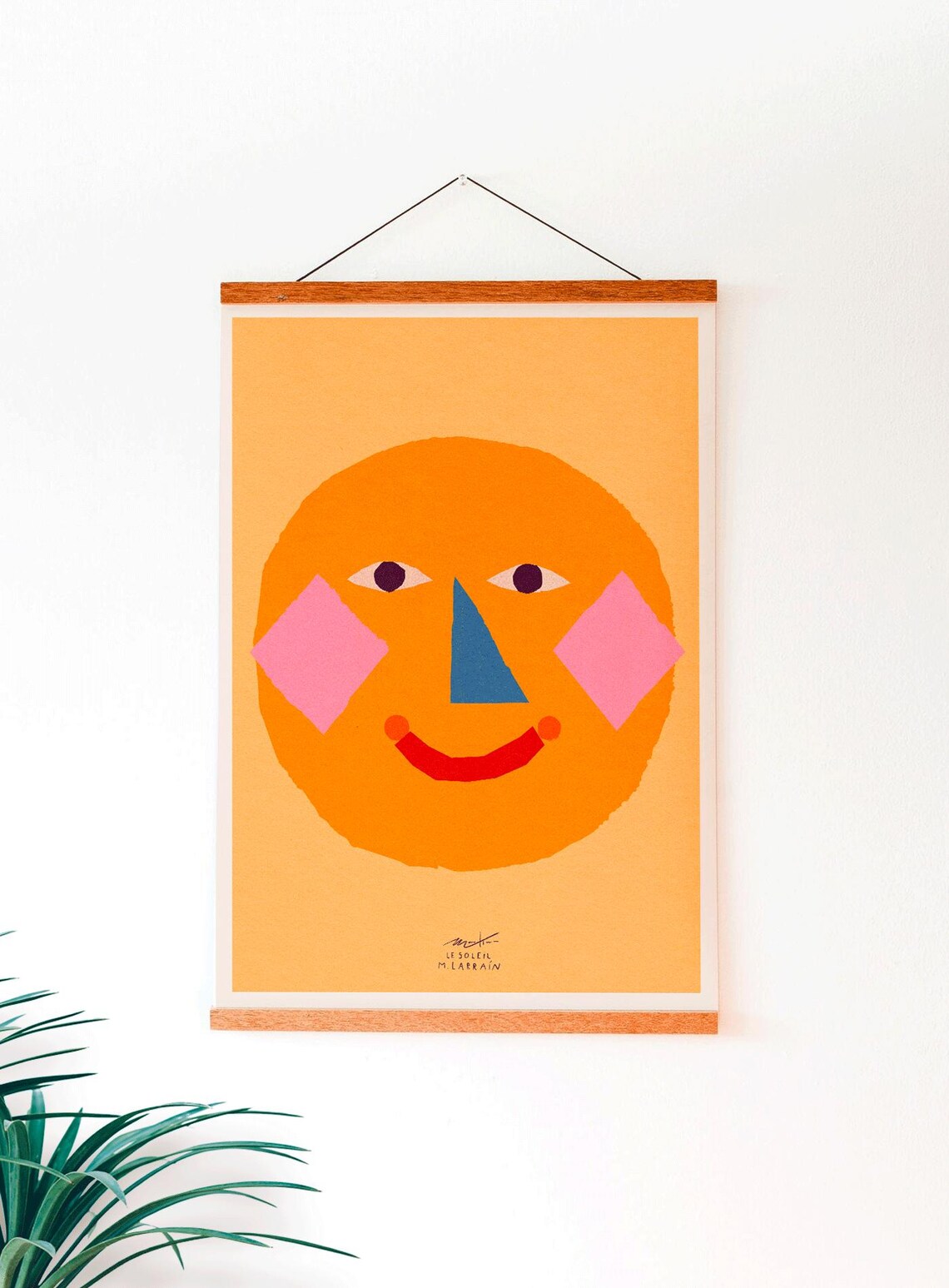 Wall Poster With Illustration of a Rising Sun, High Quality Giclée ...