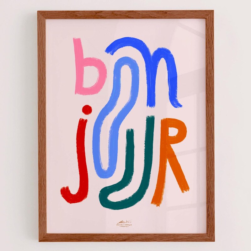 Bonjour Print - Etsy