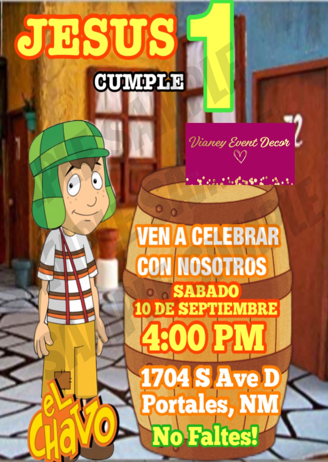 El Chavo Custom Invitation Digital File El Chavo Del 8 Invitacion ...