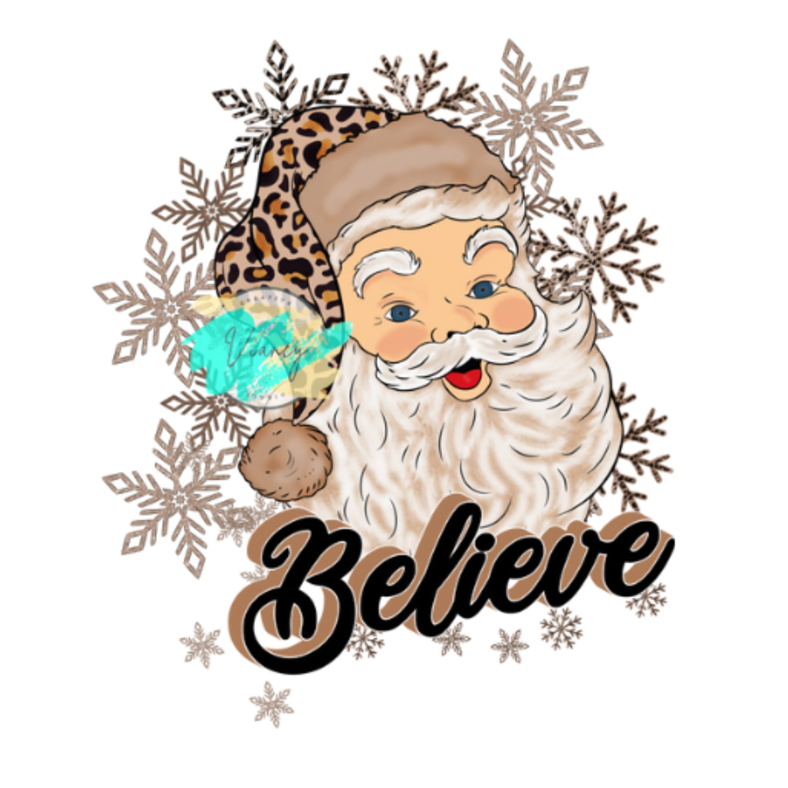 Santa Believe Believe Santa Estampado De Leopardo/estampado Navideño - Etsy