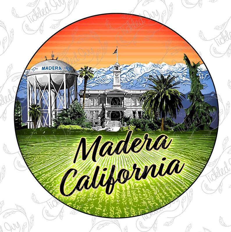 City of Madera California Logo Vector Sublimation Sierra Nevada's, Palm ...