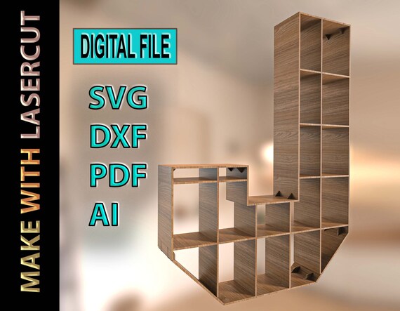 Digital Letter H Shelf Waffle lasercut file as waffle connections,Shelf ...
