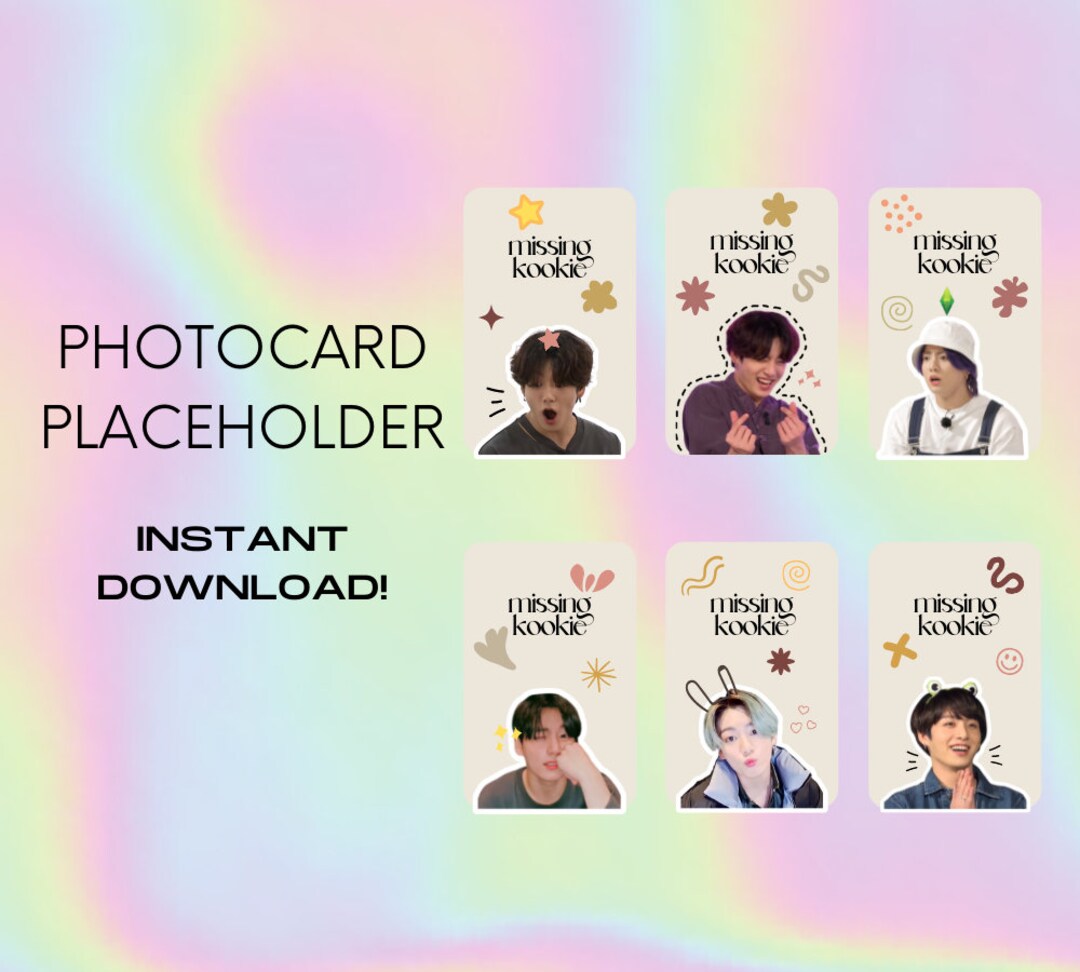 Photocard Placeholder BTS Jungkook Cute Pocket Sleeve Binder Digital ...