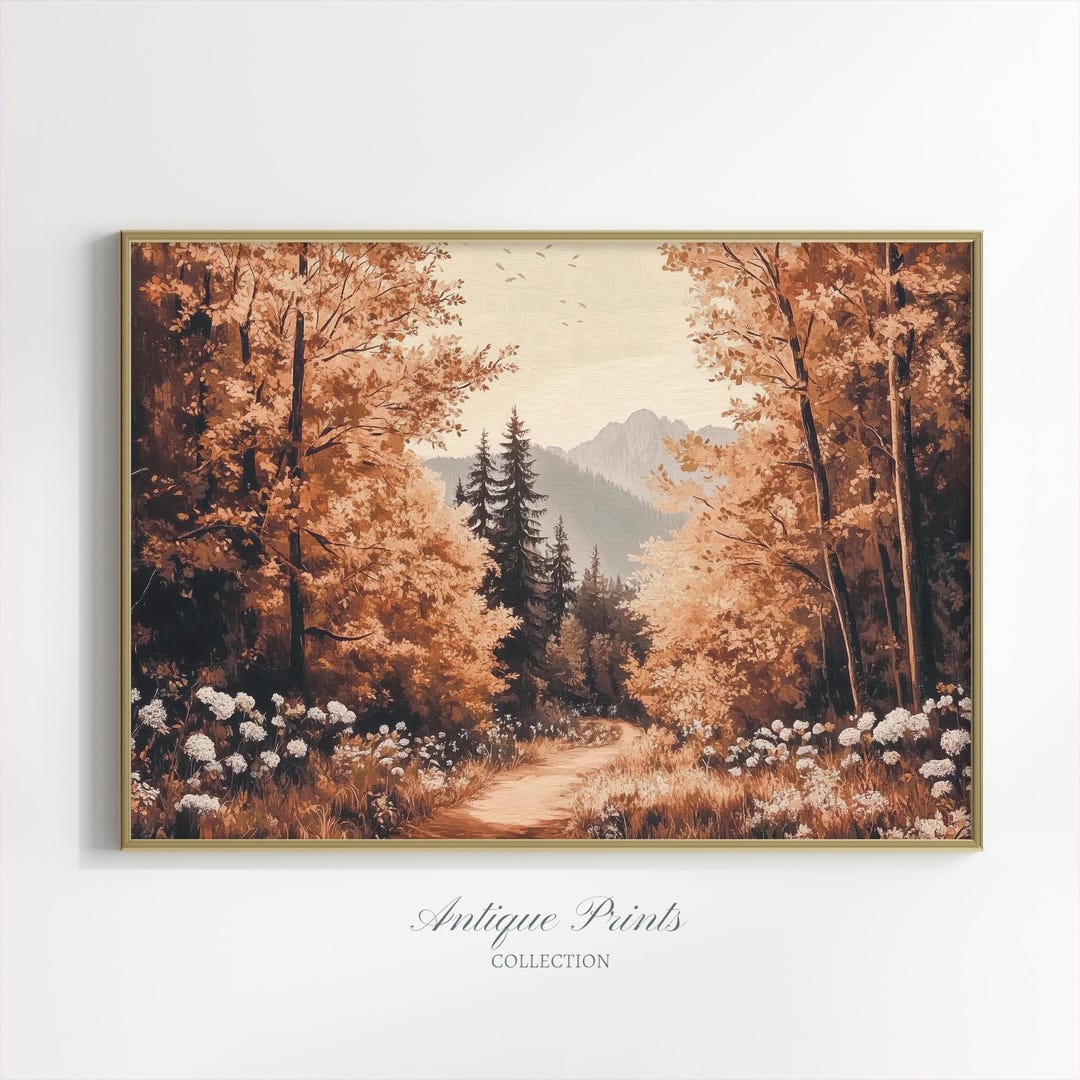 Fall Forest Wall Art, Printable Autumn Landscape Print, Fall Country ...