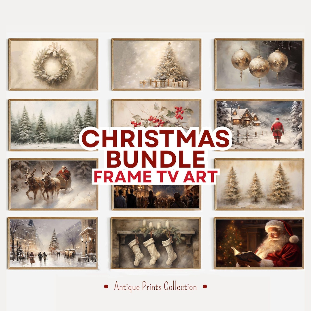 Christmas Samsung Frame TV Art Bundle, Holidays Art for TV, Christmas ...