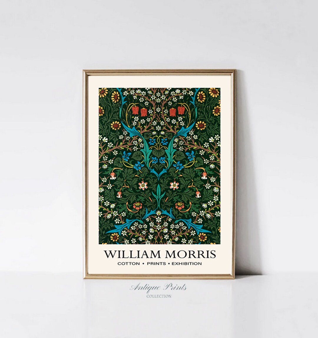William Morris Flowers Pattern Wall Art, PRINTABLE Exhibition Poster ...
