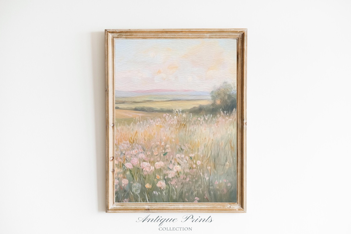 Floral Landscape Set of 2 Split Print, Mailed French Country Wall Art ...