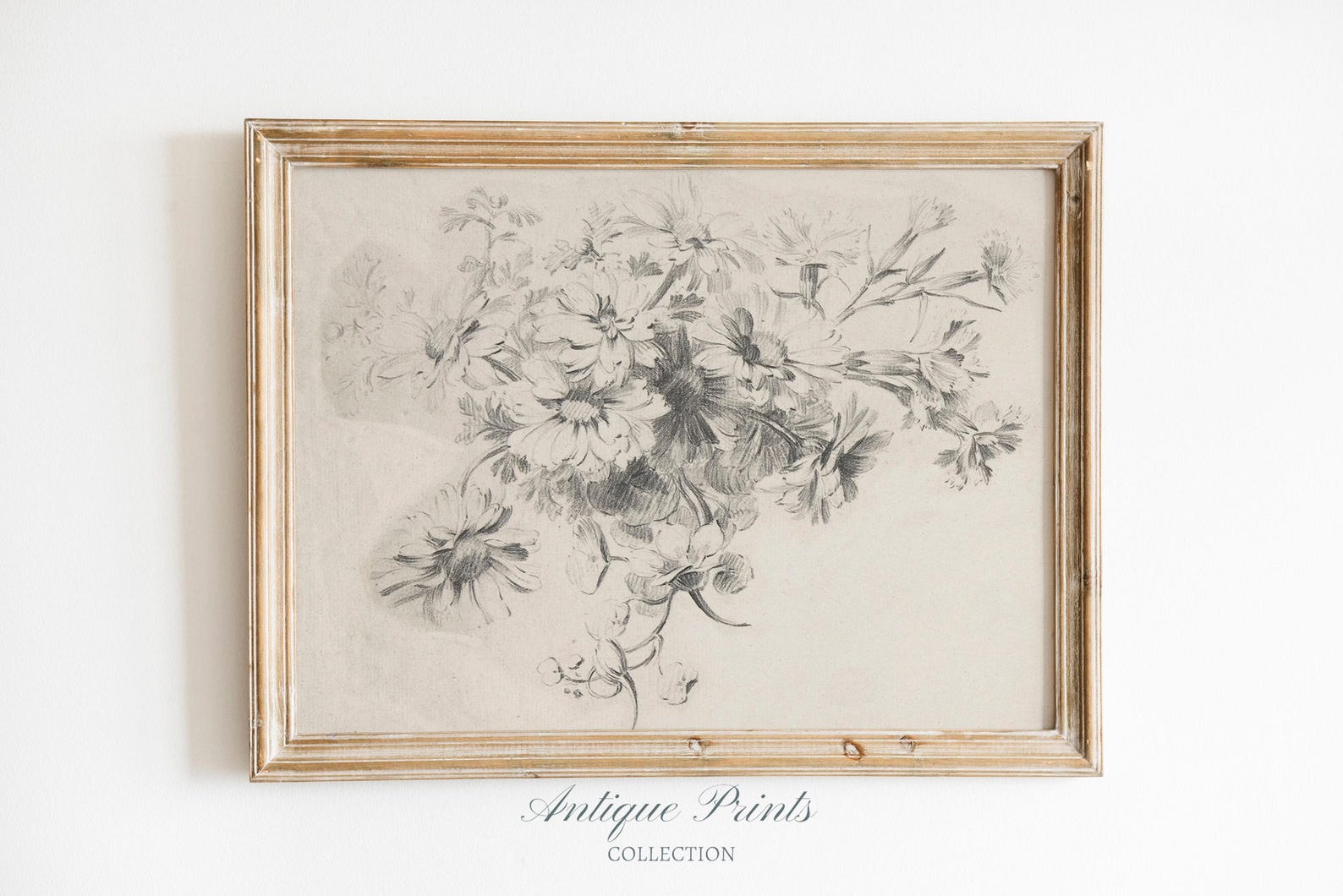 Neutral Botanical Print, Vintage Flowers Sketch, Minimalist Floral ...
