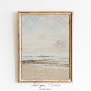 Vintage Watercolor Seascape Wall Art, Muted Coastal Set of 2 Painting ...