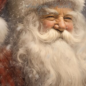 Santa Claus Portrait Print, Christmas Wall Art, Winter Holidays ...