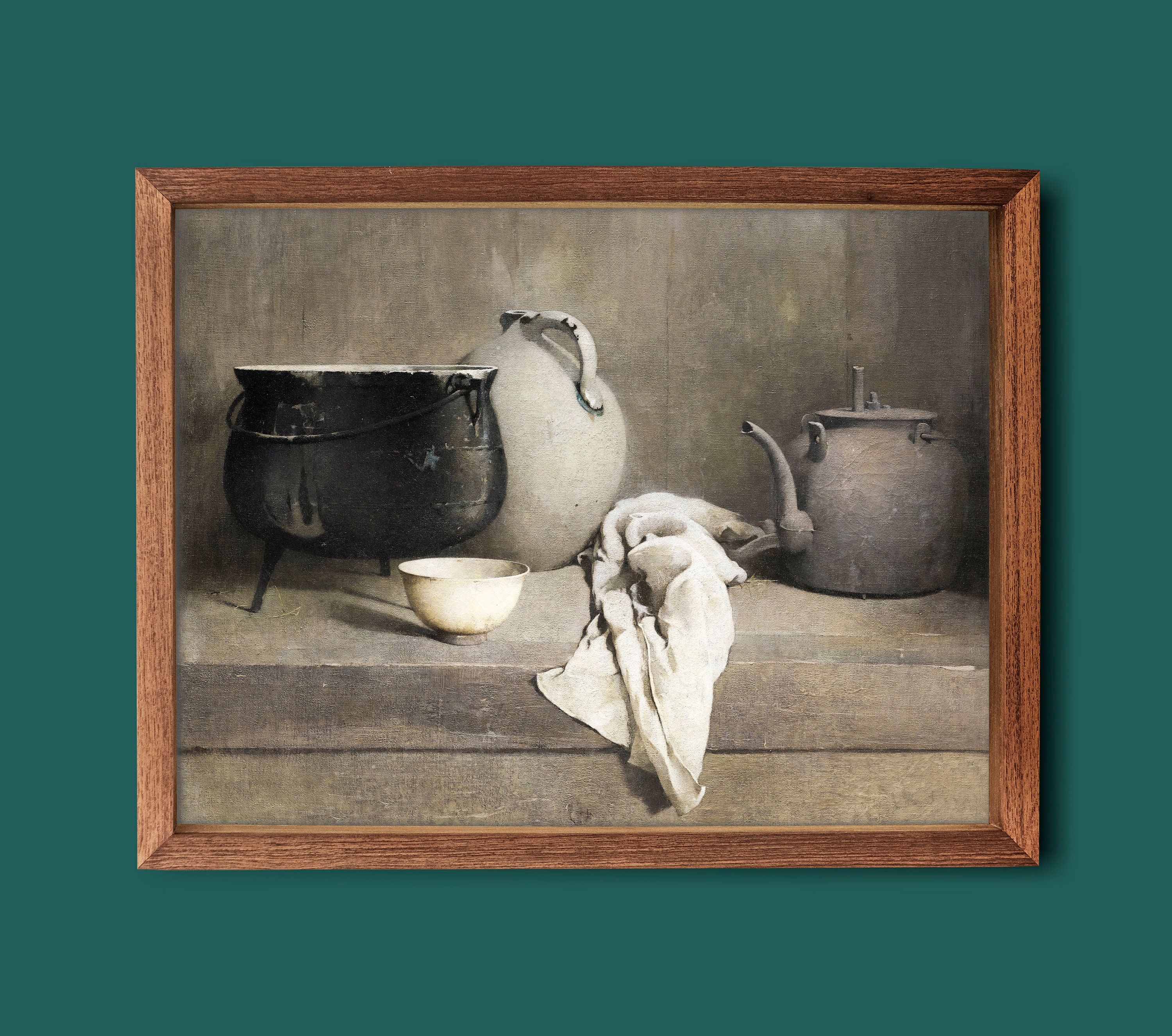 Antique Kitchen Pots Printable Large Wall Art Vintage | Etsy