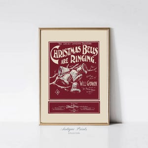 Set of 2 Christmas Print, Vintage Holiday Wall Art, Rustic Christmas ...