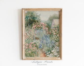 Printable Cottage Garden Print, Cottagecore Decor Farmhouse Print ...
