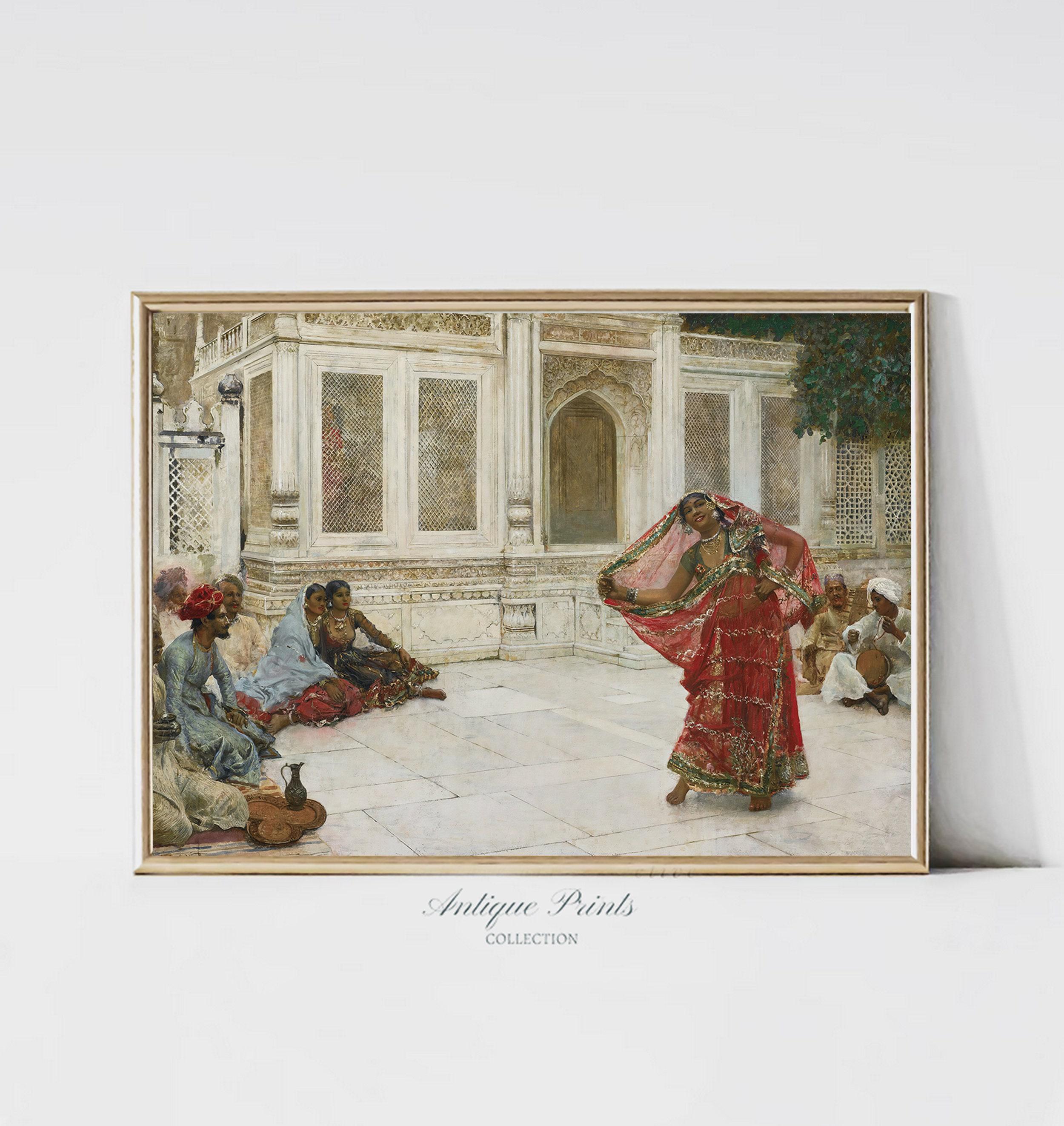 Antique Traditional India Set of 5 Prints, Peacock Wall Art, Taj Mahal ...