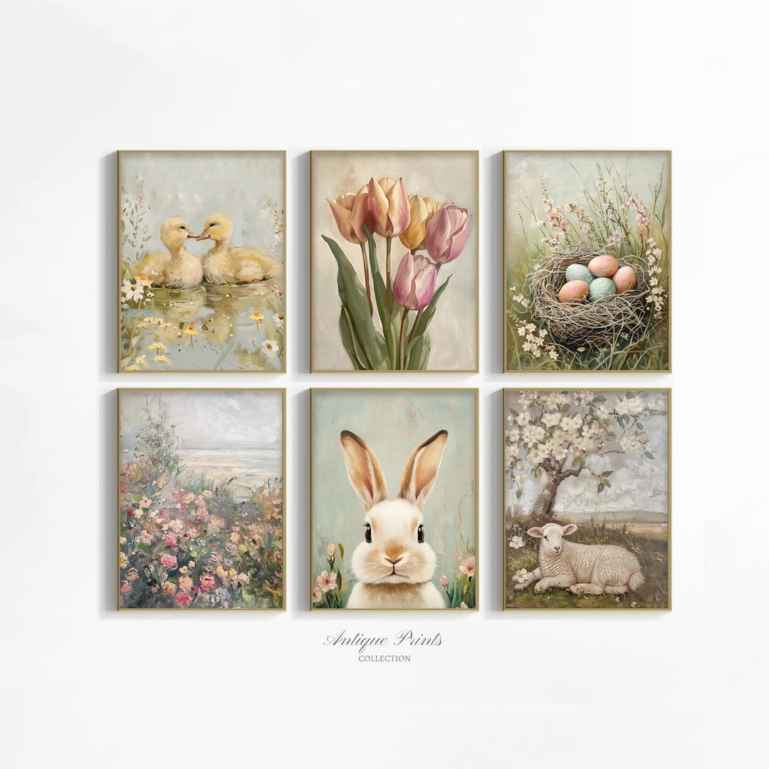 Printable Neutral Spring Prints, Gallery Set of 6 Spring Wall Art ...