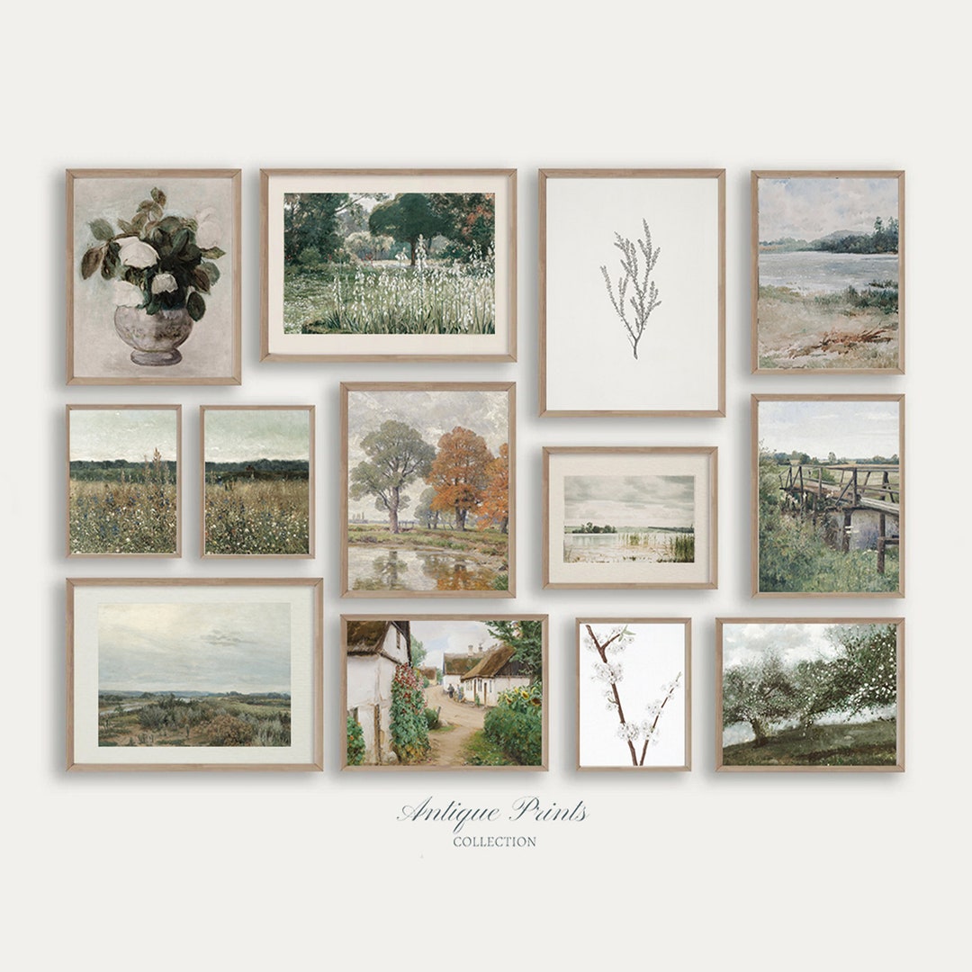 Spring Vintage Gallery Wall Set, Set of 13 French Country Prints ...