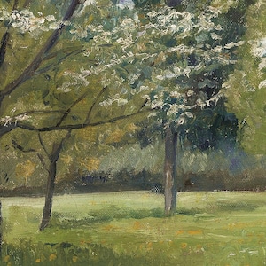 Vintage Spring Landscape Set of 3 Print, Antique Trees Oil Painting ...