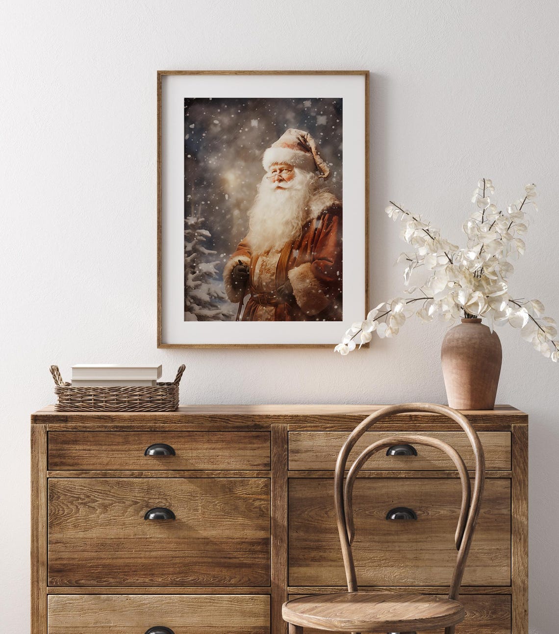 Christmas Wall Art, Santa Claus Painting, Winter Holidays Print ...