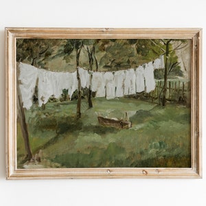 Laundry Room Vintage Wall Art, Countryside Painting, Antique Farmhouse ...