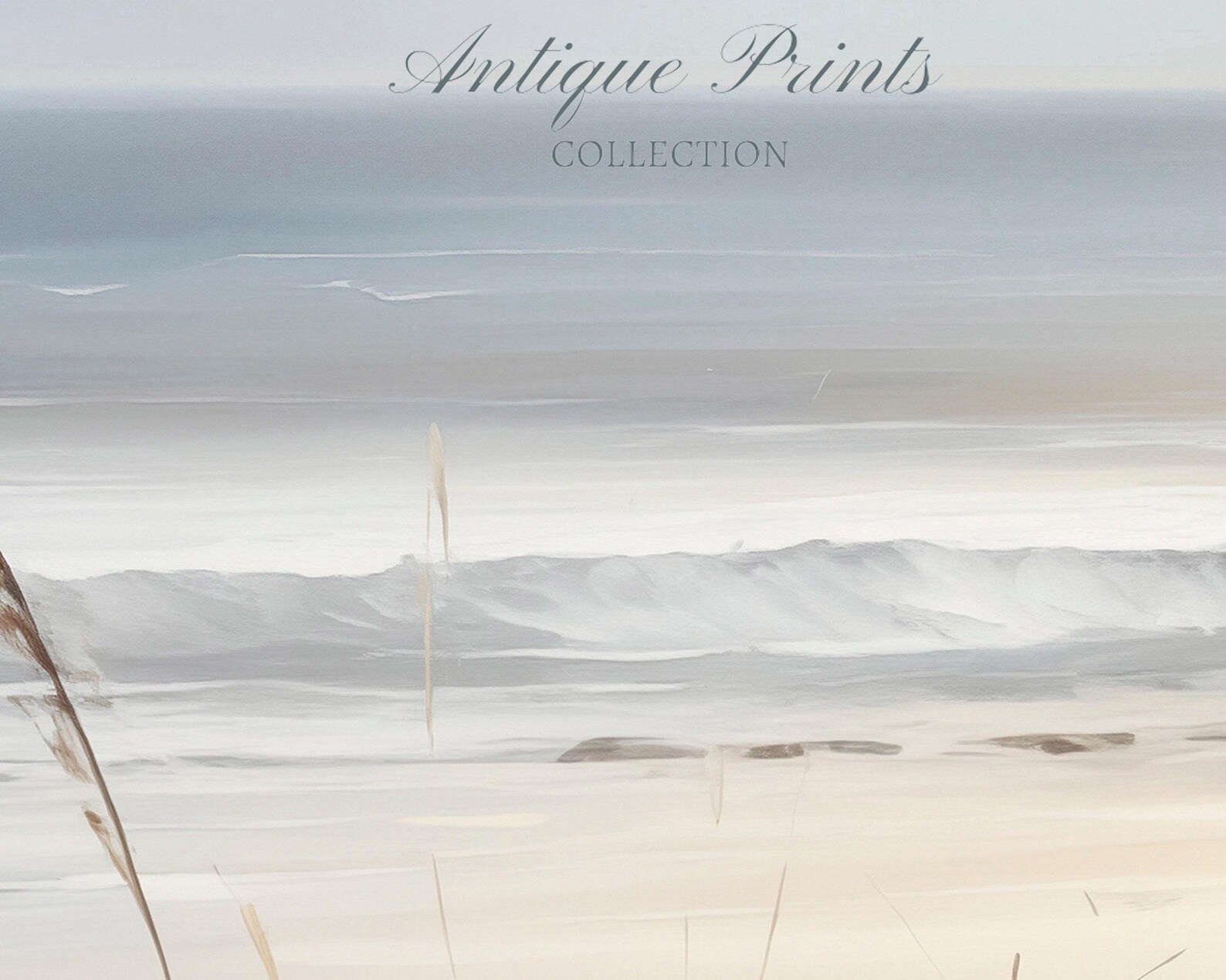 Muted Coastal 3 Pieces Wall Art, Neutral Seascape Painting, Vintage ...
