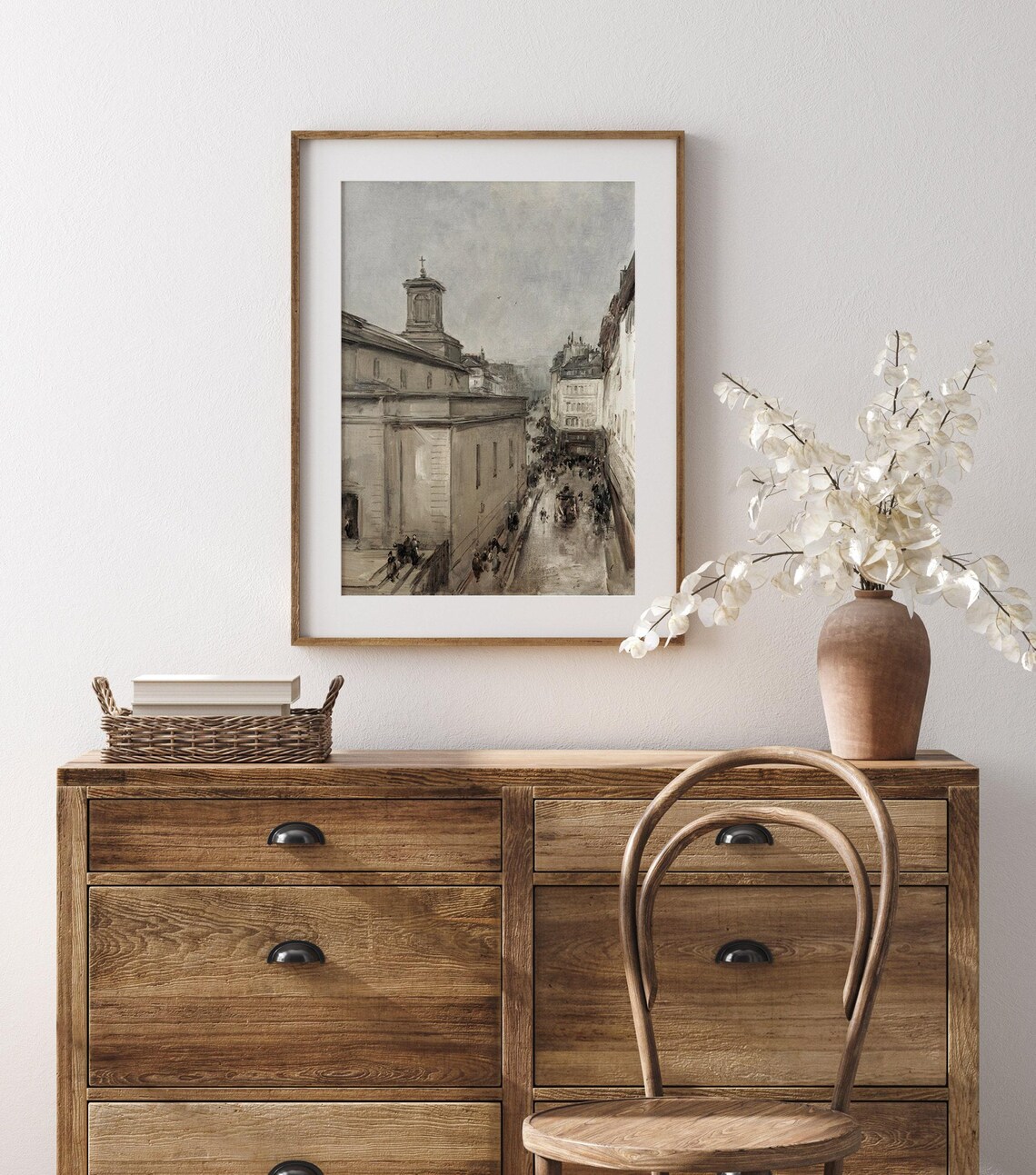 Neutral Paris Painting, Antique Cityscape Print, Vintage Paris Wall Art ...