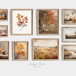 Autumn Gallery Wall Set, Fall Farmhouse Decor, Autumn Landscape Vintage ...