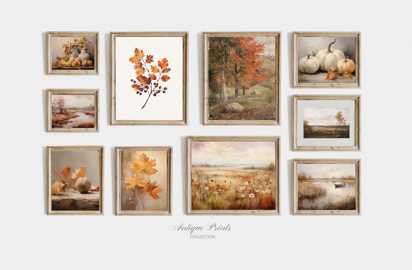 Autumn Gallery Wall Set, Fall Farmhouse Decor, Autumn Landscape Vintage ...