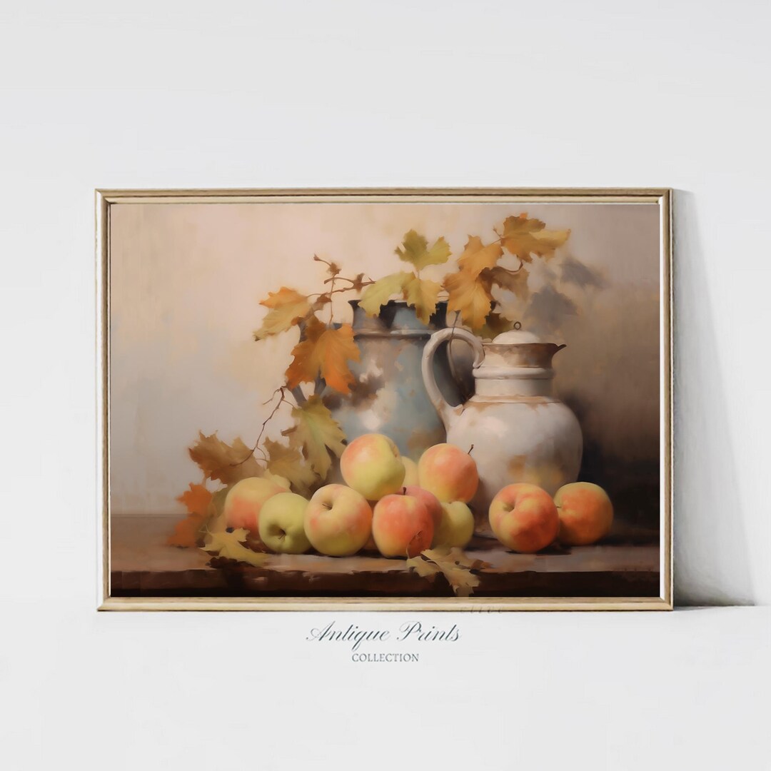 Fall Farmhouse Wall Art, Still Life Painting, Rustic Kitchen Decor ...