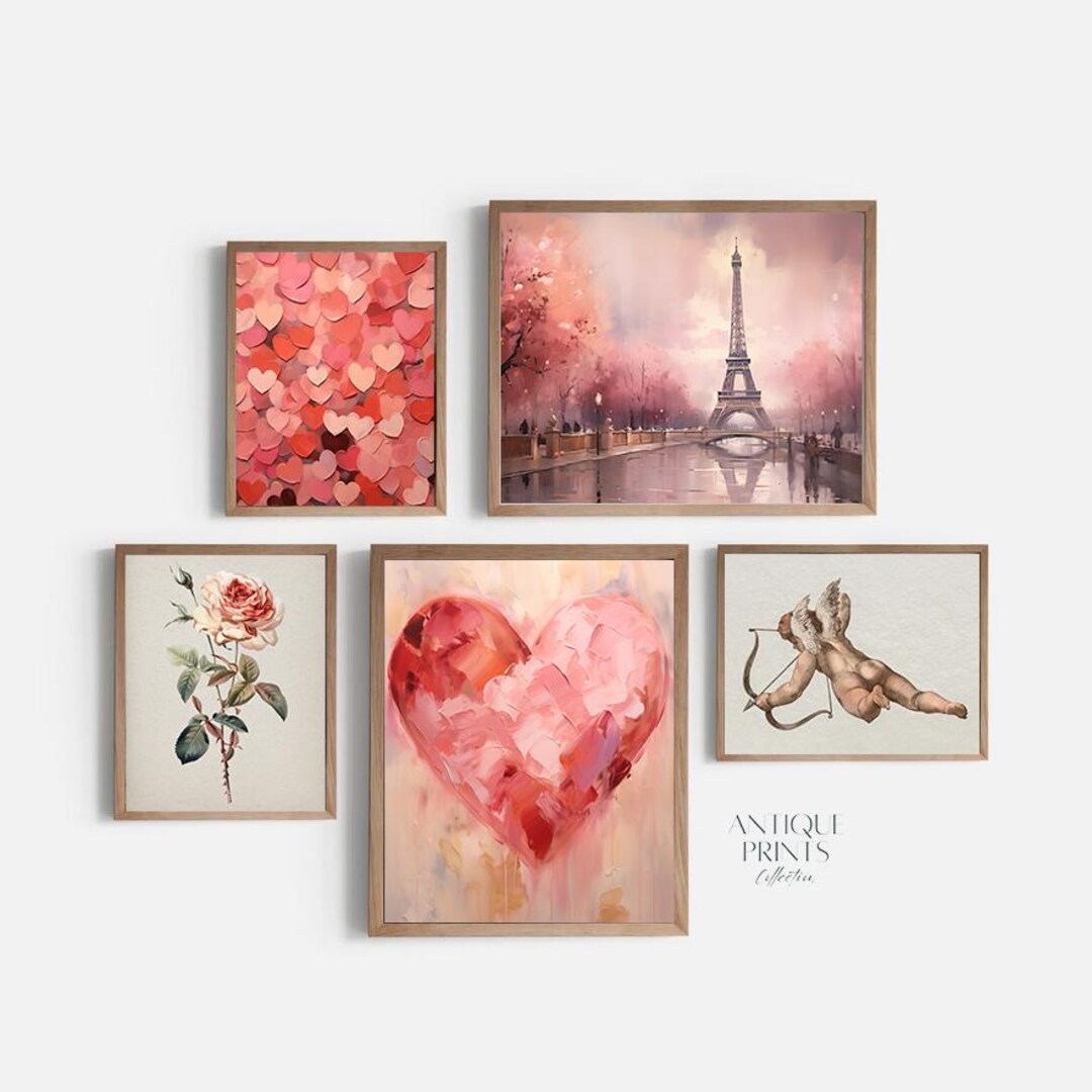 Valentine's Day Gallery Wall, Printable Romantic Art for Valentine ...