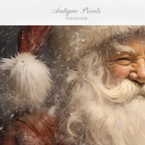 Santa Claus Portrait Print, Christmas Wall Art, Winter Holidays ...