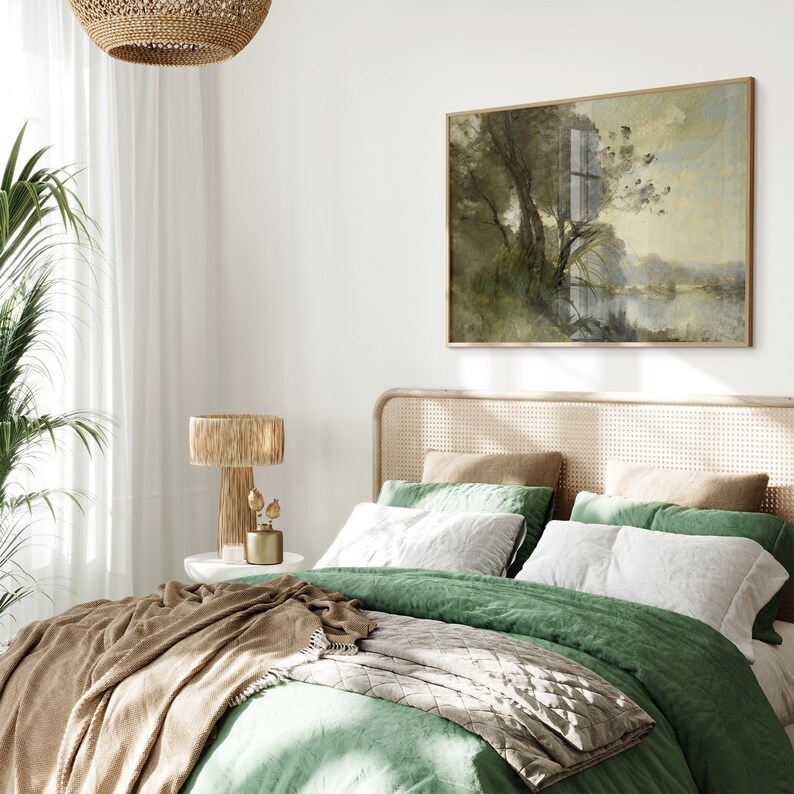 Printable Neutral Countryside Wall Art Forest Landscape - Etsy