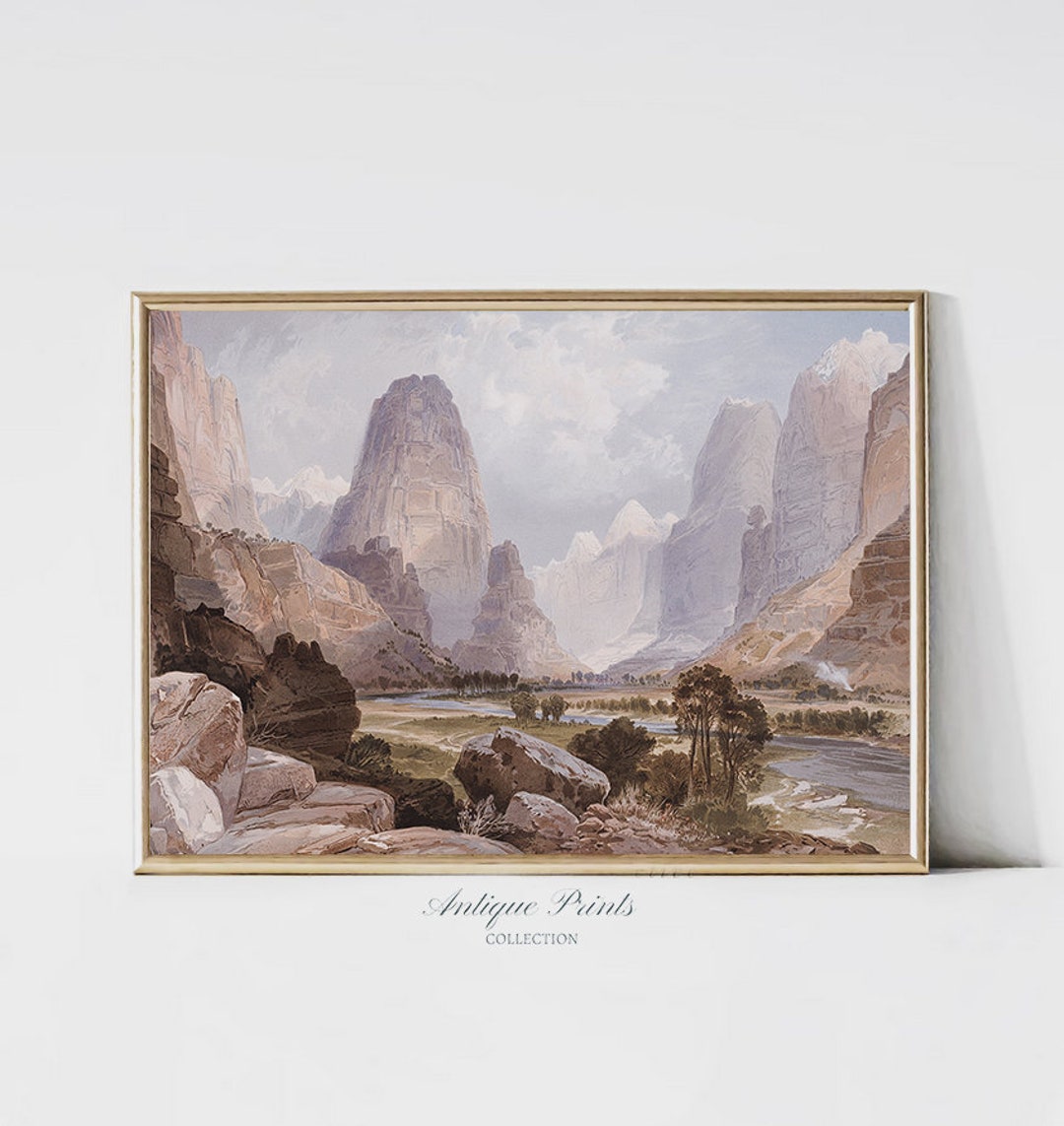 Utah Painting, Utah Vintage Print, Antique Utah Wall Art, Farmhouse ...