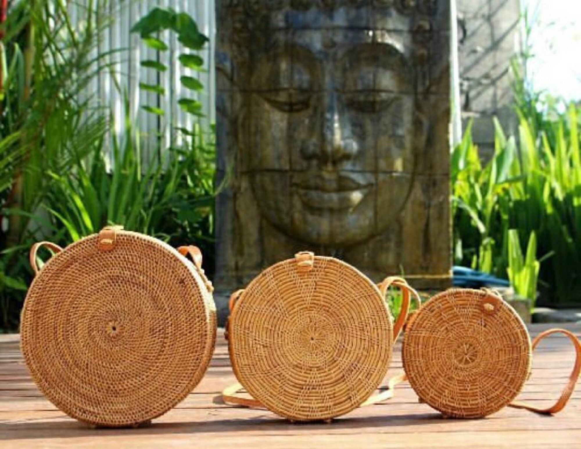 Bali Rattan Bag With Leather : Customized Boho Bag, Woven Straw Bali ...