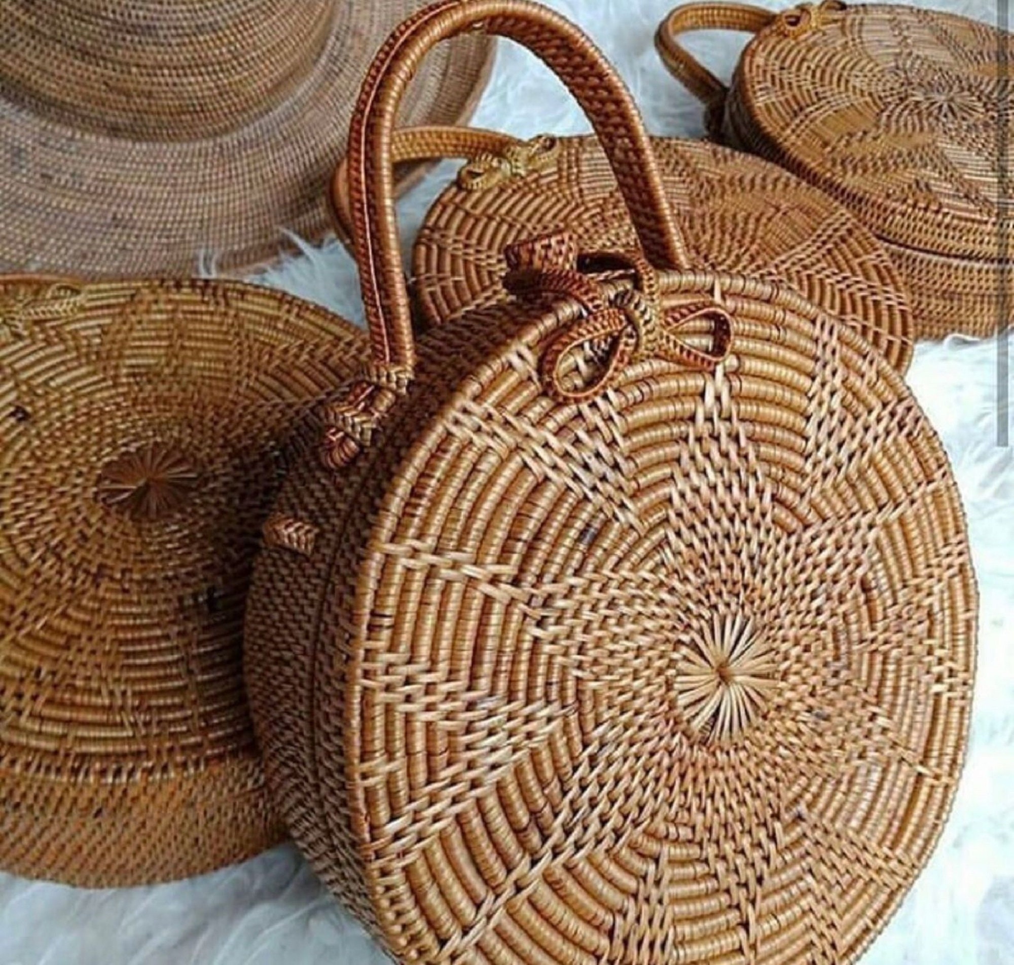 Bali Rattan Bag With Leather : Customized Boho Bag, Woven Straw Bali ...