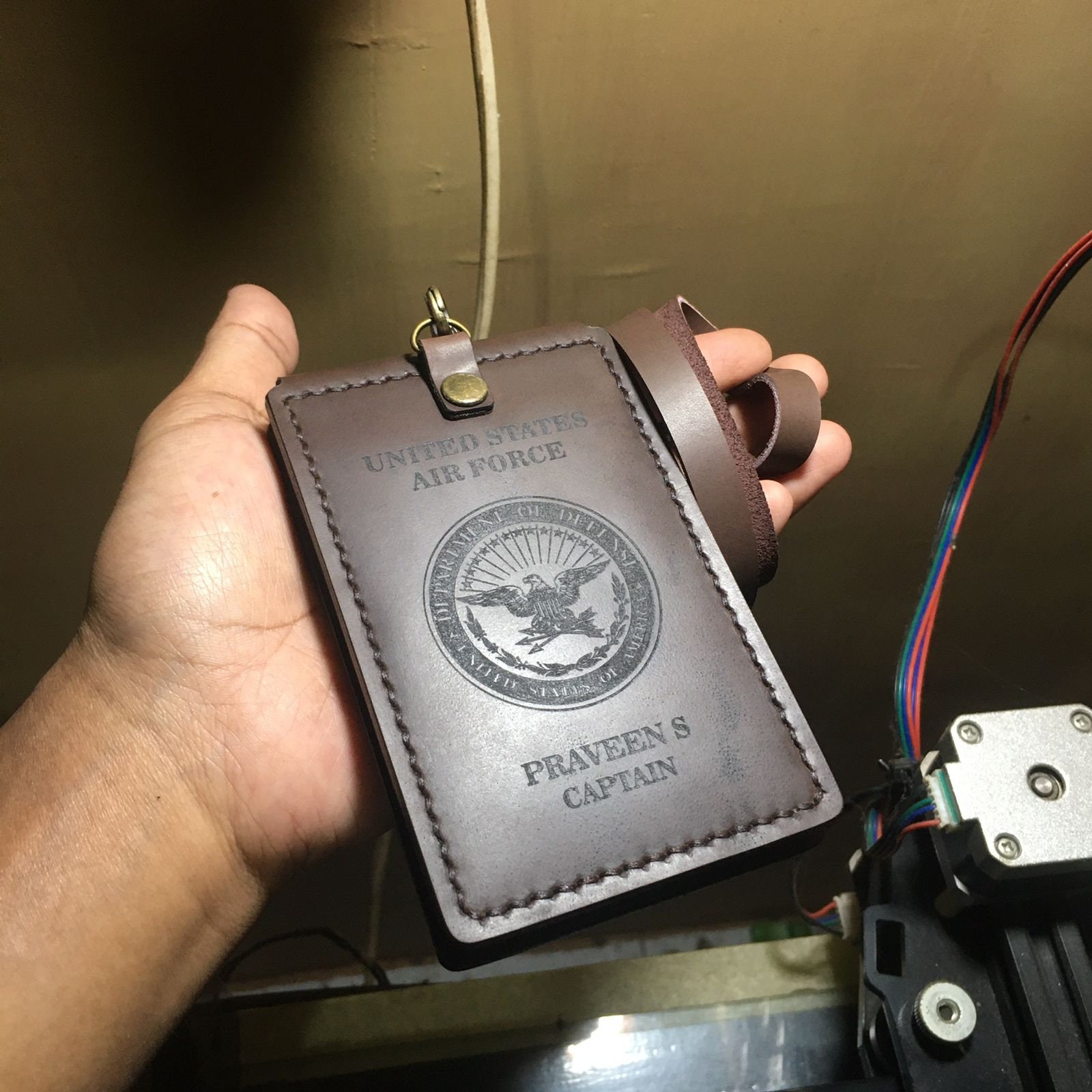 Customer's Customized Leather ID Holder Design : Magnetic and ...