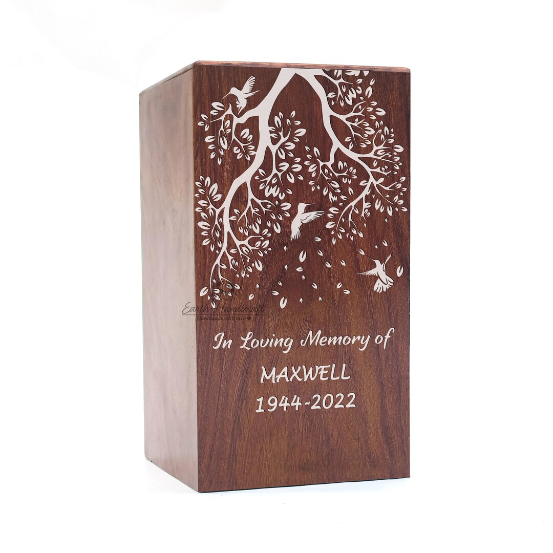 Personalized Wood Urn Box for Human Ashes Custom Engraved Urn for Adult ...