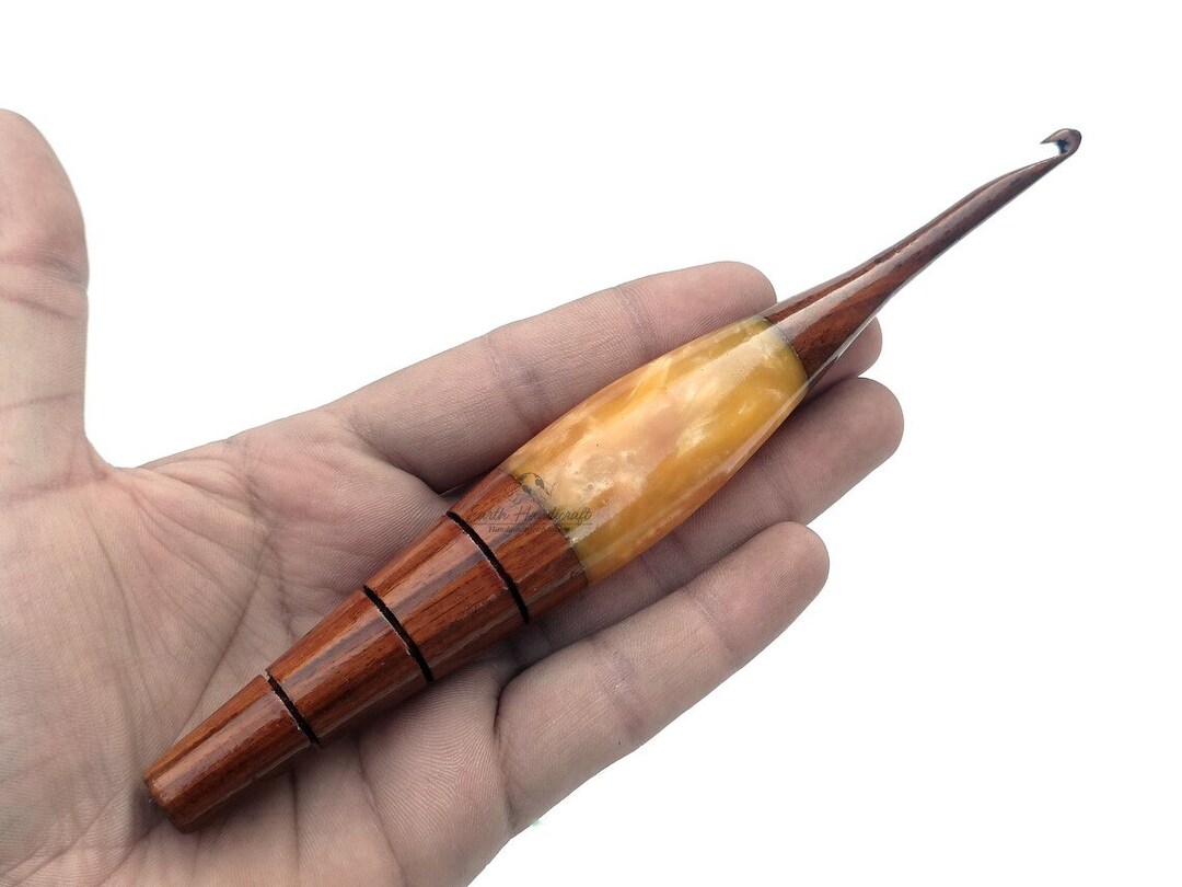 Ergonomic Wooden Crochet Hook Handcrafted Gift for Knitters Unique ...
