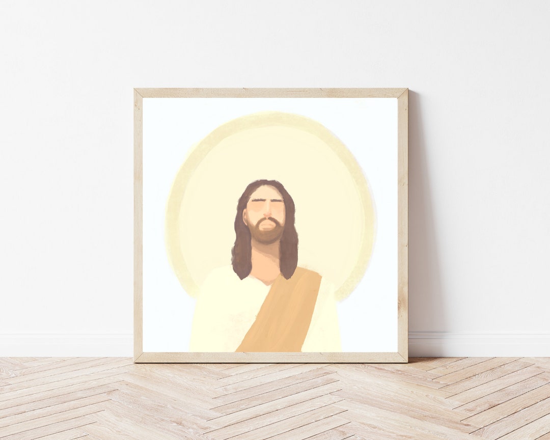 Christ's Light, Jesus Christ Portrait, Minimalist Religious Art, Wall ...