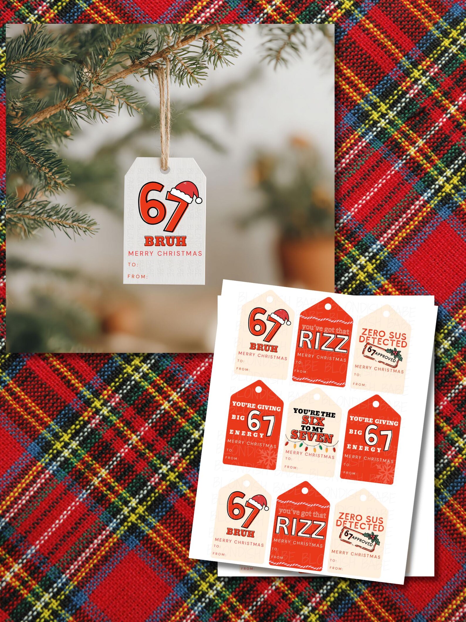 Trendy Teen Christmas Gift Tags, 67 Count (instant Download) - Etsy